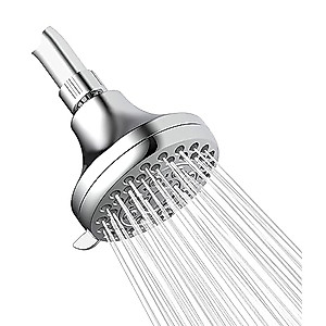 High Presssure Shower head, Premium Chrome Bathroom Fixed Showerhead, 5 Spray Settings Showerheads for Low Water Flow- Excellent Shower Head Replacement for Luxury Shower Experience