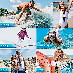 takyu Waterproof Phone Pouch, Universal Premium PVC Waterproof Cell Phone Case Dry Bag Compatible for iPhone 14,13,12 11 Pro Max Plus Mini & Other Smartphones Up to 7 inches (Black,Black/2 Pcs)