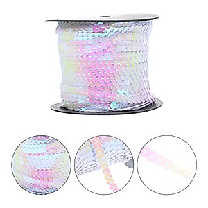 COHEALI 1 Roll of Clothing Sewing Sequins DIY Sequins PVC Sequins for Bag Shoes DIY Material（White）