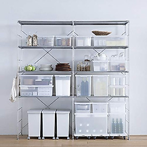 無印良品 MUJI 82219418 Polypropylene Storage Box, Medium, Width 14.6 x Depth 9.8 x Height 6.3 inches (37 x 25 x 16 cm), Translucent