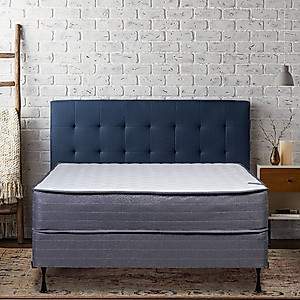 Greaton, 10-Inch Medium Plush Tight top Innerspring Mattress & 4" Wood Box Spring Set with Frame, Full XL