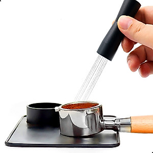 Espresso Coffee Stirrer, Coffee Stirring Tamper WDT Distribution Tool, Needle Type Distributor Hand Stirrer Tool (Black）