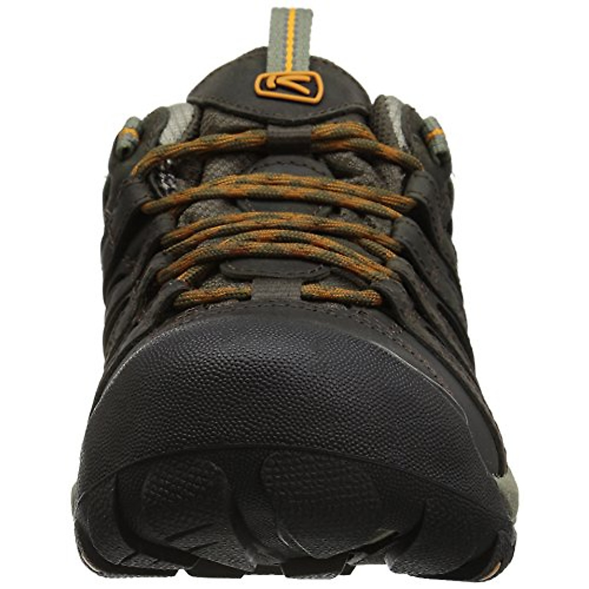 KEEN Men's Voyageur Low Height Breathable Hiking Shoes, Black Olive/Inca Gold, 7