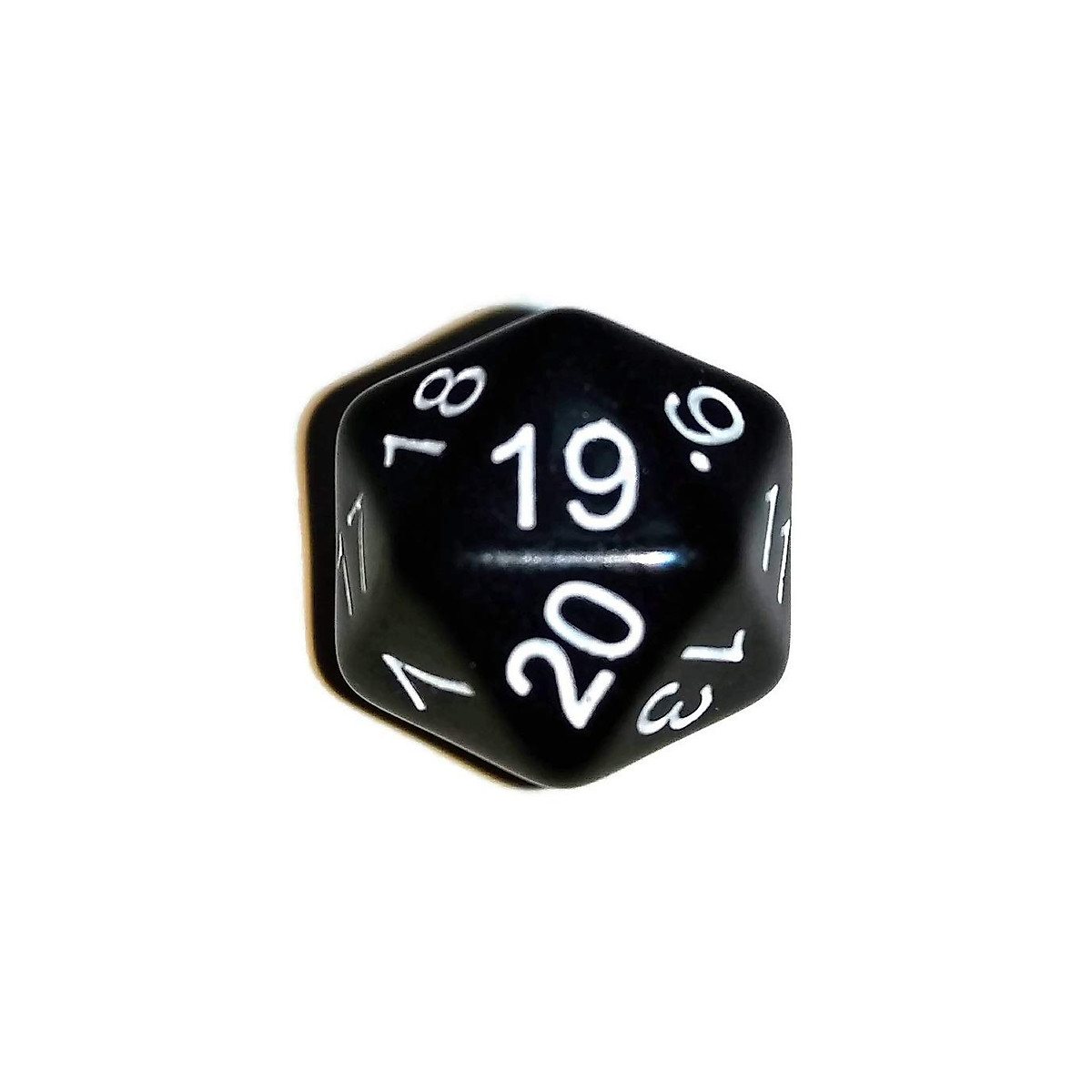 Black with White Numbers d20 Initiative Advantage Die for Role-Playing Games. 20 Sided RPG Dice