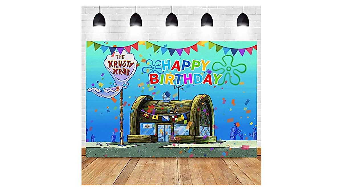 Spongebob Theme Party Backdrop for 1st Birthday
