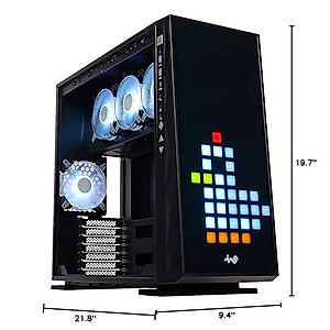 in Win 309GE (IW-CS-309GE-BLK) EATX/EEB Mid Tower with 4 ARGB Fan, Black