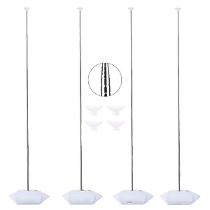 Balloon Column Stand Kit, Set of 4, 6.6 Feet Adjustable Height Balloon Tower Stand with Reusable Metal Telescopic Design for Birthday, Graduation,Baby Shower, Party Decoration andWedding