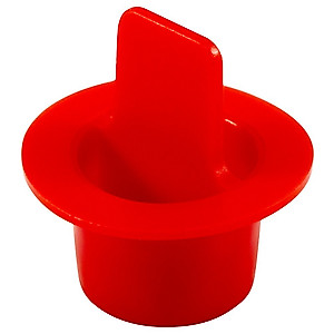 Caplugs ZCPT4XQ1 Plastic Center Pull Tab Tapered Plug. CPT-4X, PE-LD, Cap OD 0.76" Plug ID 0.524", Red (Pack of 100)