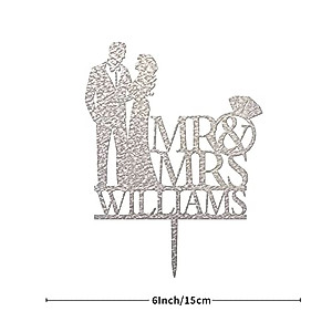 Mr & Mrs Personalised Engagement Wedding Caketopper Bride To Be Wedding Party Supplies For Couples Engagement Gifts Silver