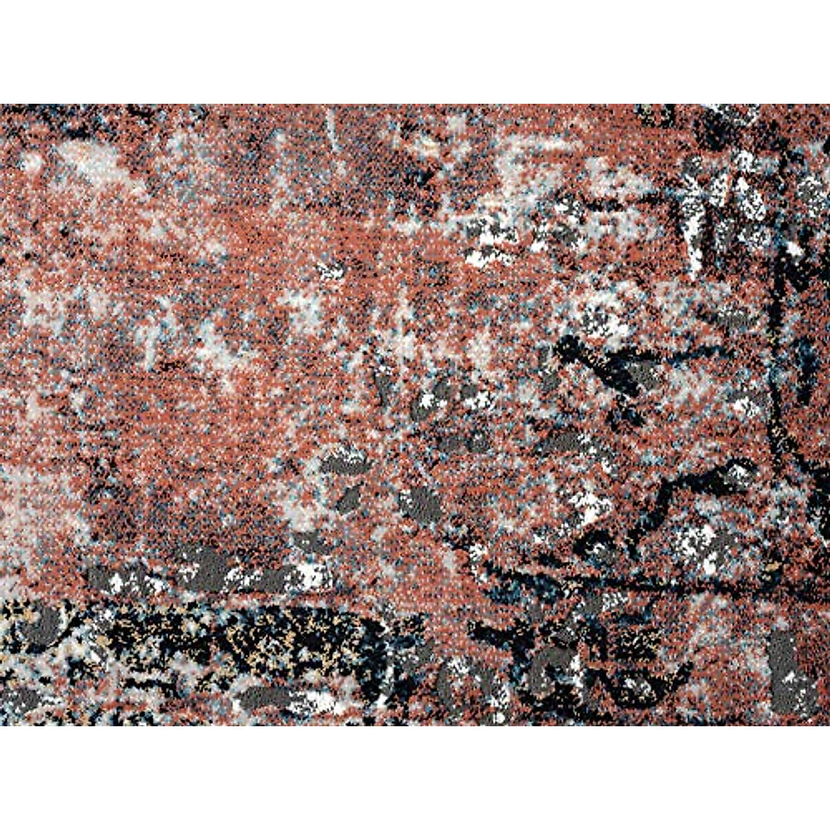 Abani 4' x 6' Contemporary Warm Rust Abstract Farmhouse Rug Rugs Modern Non-Shed Multicolor Distressed Living Room Rug