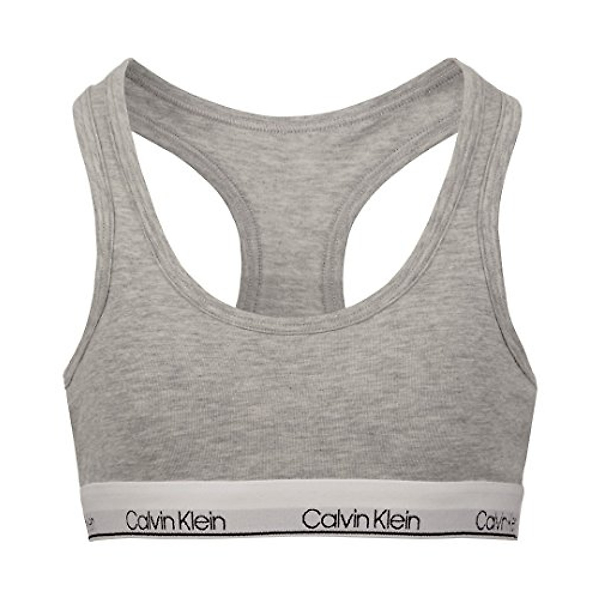 Calvin Klein Girls' Big Modern Cotton Molded Bralette, Heather Grey, Large