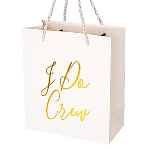 Crisky Bridesmaid Gift Bags, Loot Bag, Bachelorette Party Bag, Hen Party Bag, Bridal Shower, Team Bride, Set of 12, 4" x 8" x 9"