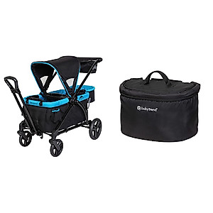 Baby Trend Expedition 2-in-1 Stroller Wagon Plus, Ultra Marine & Insulated and Versatile Stroller Wagon Deluxe Storage Basket for Expedition and Tour Wagon Models