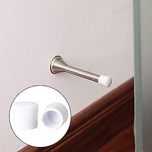MEETOOT 10pcs Door Bumper Tips 0.4&quot; White Door Stop Caps Door Stopper Bumpers for Wall and Floor Protection