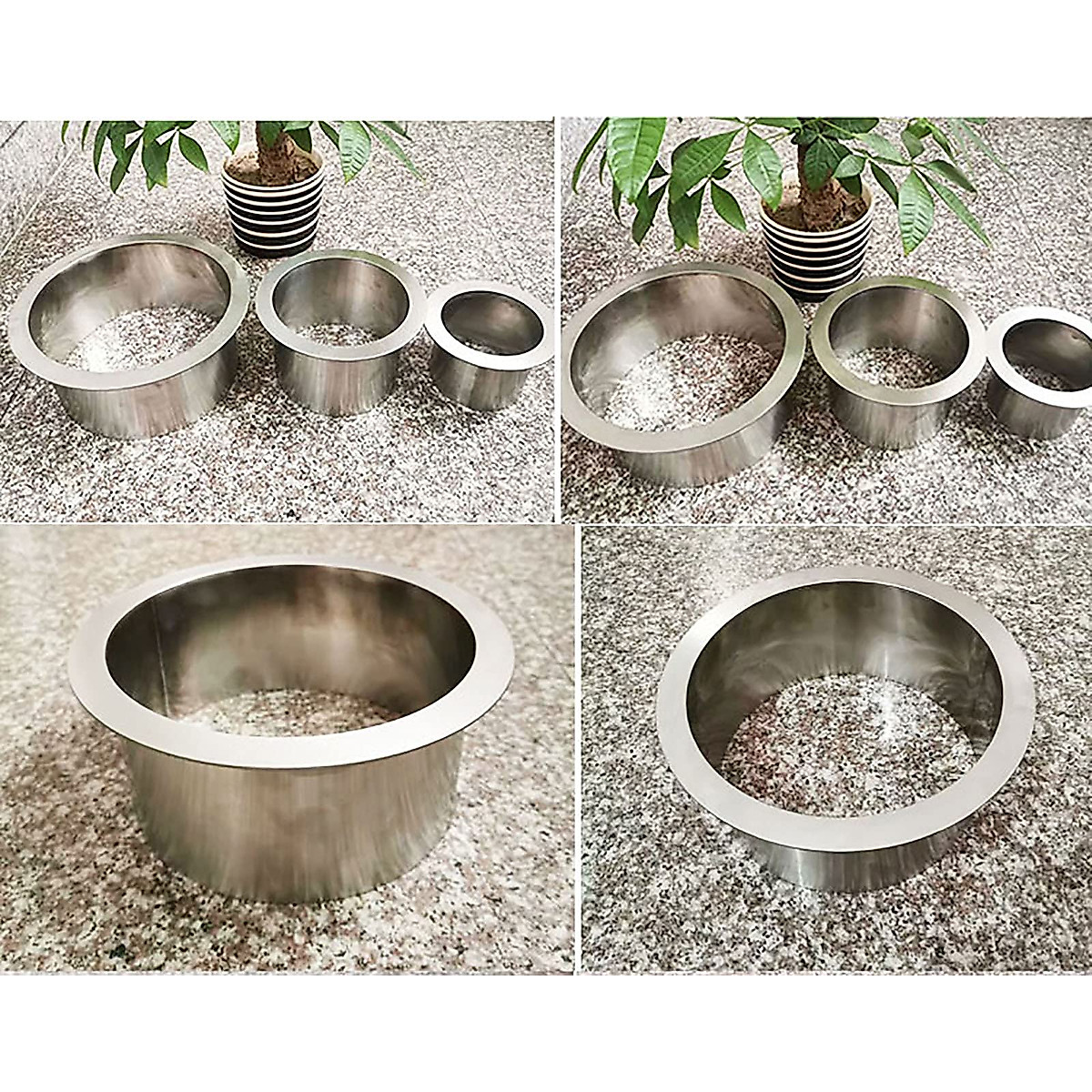 Drop-in Trash Chute - 304 Stainless Steel Round Built-in Countertop Waste Trash Chute Grommet, Brushed Finish