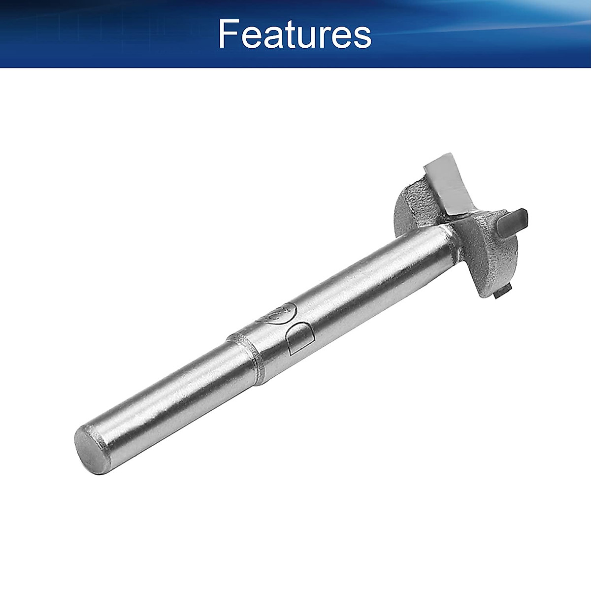 Auniwaig Forstner Drill Bits, 22mm Dia Wood Hole Saw, Auger Opener Cemented Carbide, 80mm Length Woodworking Hinge Hole Drilling Boring Bit Cutter, Round Shank, Gray, 1 Pcs