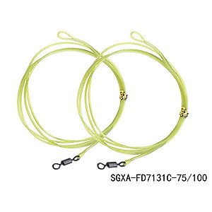 Gnuicyc Pack of 2 Fluorocarbon Tapered Leader 3.3FT 40LBS Strong Fly Line with Fast Change Swivel