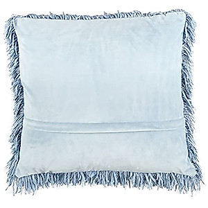 Mina Victory Shag Soft Ribbon Shag Ocean 20" x 20" Throw Pillow