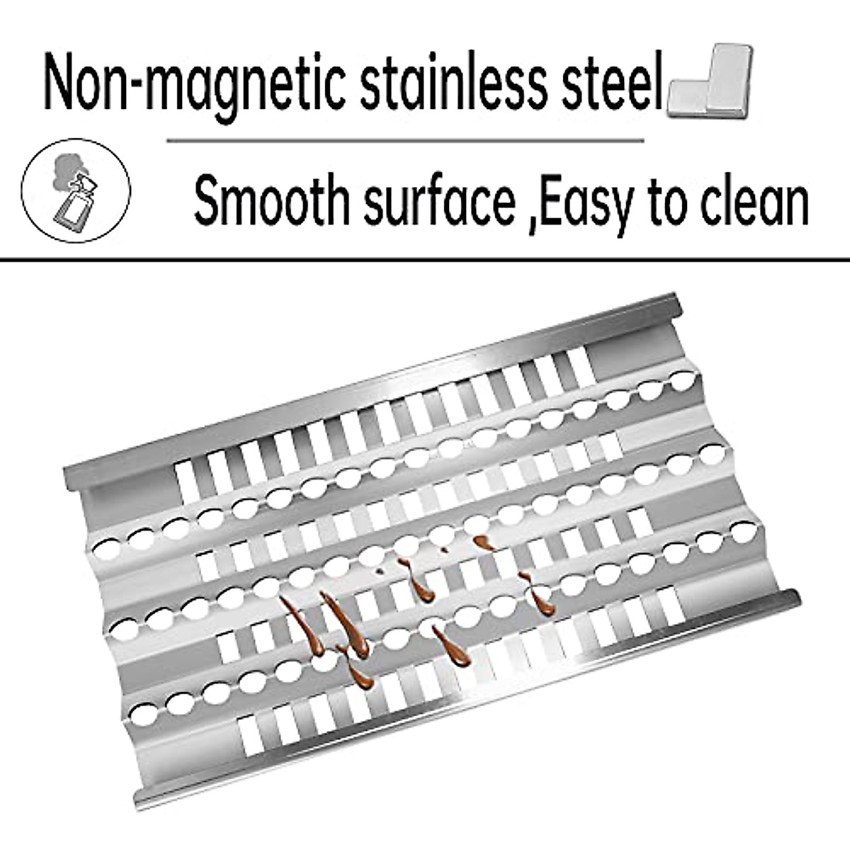 Kalomo 18 5/8" Stainless Steel Grill Heat Plates Heat Shield Burner Cover Tent Flame Tamer, DCS Radiant Tray BBQ Gas Grill Replacement Parts Repair Kit for DCS 36EBQAR, 27FSBQ, DCS48D-BQN, BGB30-BQRL