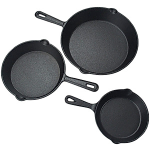Utopia Kitchen Pre-Seasoned Cast Iron Skillet Set 3-Piece - 6 Inch, 8 Inch and 10 Inch (Bulk Pack of 4)