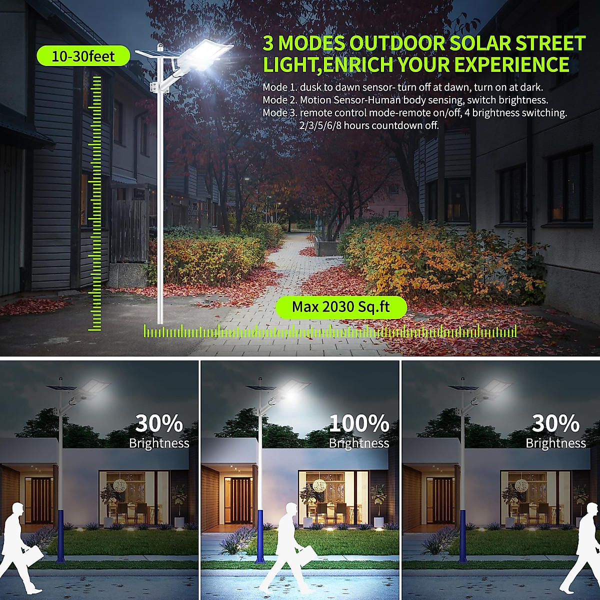 HWHDJ 6800W Heavy Solar Street Lights Outdoor Waterproof IP67 Super Bright Outdoor LED Street Light Dusk to Dawn, LED Wide Angle Lamp with Remote Control, for Parking Lot, Yard, Plaza