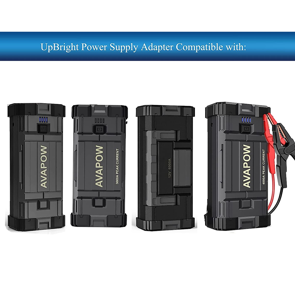 UpBright 12V AC/DC Adapter Compatible with AVAPOW A28 A08 A18 A58 A68 A 28 A 58 A 68 2000A 3000A 4000A 6000A Car Jump Starter 12 V Lithium Ion Li-Ion Battery Booster Switching Power Supply Charger PSU