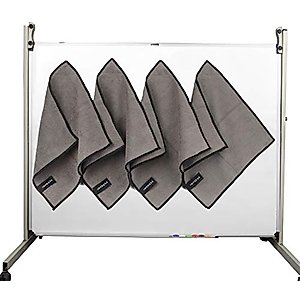 4 Pack Magnetic Cleaning Cloth Dry Erasers For White Boards - Extra Strong Magnet - Compatible with all Whiteboards - Ideal For Classroom, Home and Office Use - Reusable and Washable - 10'' X 10''