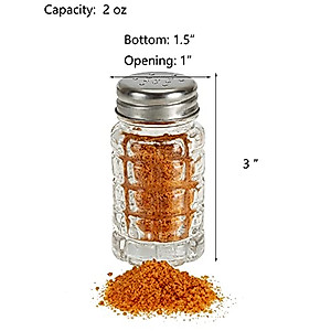 Jucoan 16 Pack Retro Style Salt and Pepper Shakers Set, 2oz Clear Glass Salt Shakers with Stainless Steel Lids for Kitchen, Tabletop, Restaurant