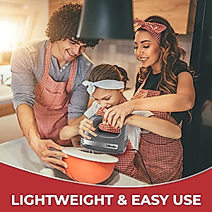 Mueller Electric Hand Mixer, 5 Speed 250W Turbo with Snap-On Storage Case and 4 Stainless Steel Accessories for Easy Whipping, Mixing Cookies, Brownies, Cakes, and Dough Batters