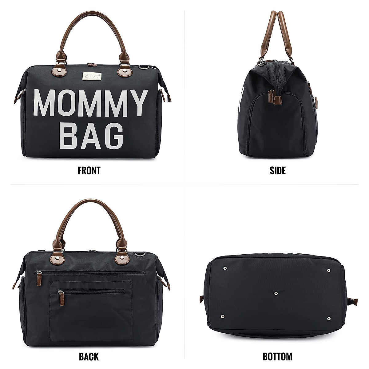 Sucipi Diaper Tote Bag,Hospital Bag,Mommy Bag for Hospital,Large Capacity Waterproof Multifunctional hospital bags for labor and delivery Baby Tote Bag for Baby Care (Black)