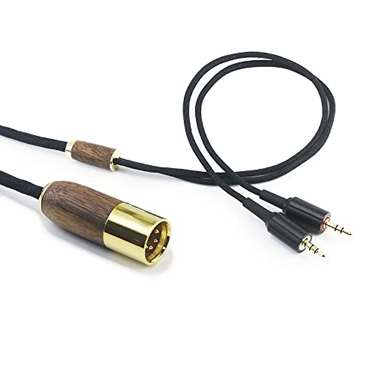 NewFantasia 4-pin XLR Balanced Male 6N OCC Copper Silver Plated Cord 4-pin XLR Balanced Cable Compatible with Sony MDR-Z7, MDR-Z7M2, MDR-Z1R Headphones Walnut Wood Shell