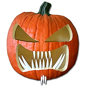 Halloween Pumpkin Carving Kit - Pumpkin Teeth for your Jack O' Lantern (White - 18 Fang, 18 Shark, 18 Buck)