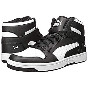 PUMA Mens Rebound Layup Sneaker, PUMA Mens black-PUMA Mens white, 7