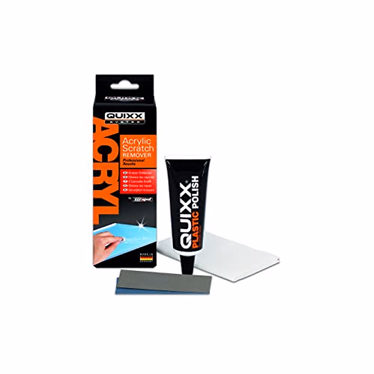 QUIXX 10003 Acrylic Scratch Remover - Removes Scratches From Clear Acrylic and Plexiglas Surfaces On Cars, Motorcycles, Caravans, and Boats
