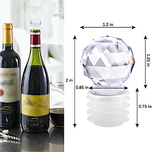 10Pcs Unique Bottle Stopper Decorative Wine Stoppers With Glass Ball Mini Glass Bottle Stopper Acrylic Clear With Airtight Silicone For Wine,Beverages,Soda,Champagne,Liquors,Oils