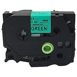 Black on Green Label Tape Compatible for Brother TZ TZe 751 TZ-751 TZe-751 24mm P-Touch 8m 1"x26.2'