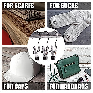 Laundry Hanging Hooks with Clips Boot Hanger Heavy Duty Clothes Pins, Portable Metal Drying Clip for Bras, Socks, Towels, Underwear (20PCS)