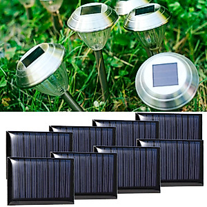 8PCS Mini Portable Solar Panel Cells - 5V 30MA Polycrystalline Silicon Charger Epoxy Plates DIY Toy Materials - Mini Solar Epoxy Charger Panels