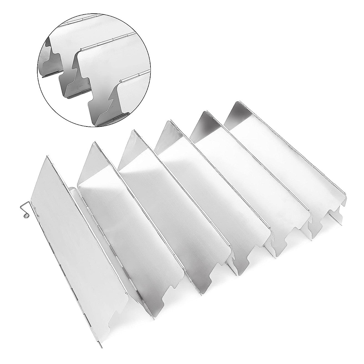 2 Pack Folding Camp Stove Windscreen, 12 Plates Aluminum Outdoor Camping Stove Windshield with Carrying Bag, Portable Butane Burner Windshield for Camping Picnic Backpacking Cooking