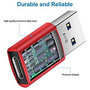 Wteehn USB C to USB Adapter, USB C 3.0 Adapter, USB Type C Female to USB Male Converter, Type C Adapter, Compatible with Laptops, Power Banks, Chargers