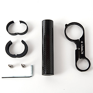 Vinqliq® Bike Cycling Lightweight Carbon Fiber Handlebar Extender Extension Lamp Holder Mount with Aluminum Alloy Bracket for Bike Mounts, GPS Units, Headlights, Cameras or Smartphone Cases (Black)