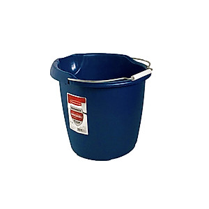 Rubbermaid Commercial Products 15QT Round Bucket, Blue, Comfortable/Durable Pour Handle, Sturdy Pail Bucket for Household Cleaning/Mopping