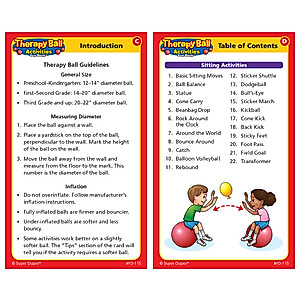 Super Duper Publications | Therapy Ball Activities Fun Deck | Upper Body and Core Strength Flash Cards | Educational Learning Materials for Children