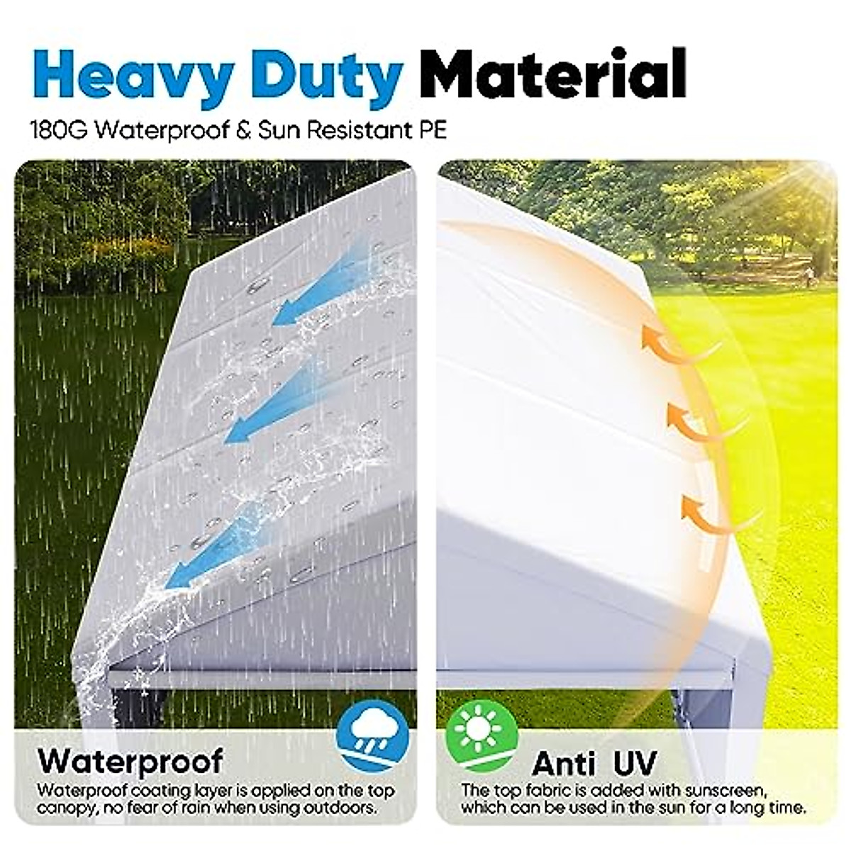 Quictent 13ftx20ft Carport Heavy Duty Car Canopy Galvanized Car Shelter with Reinforced Ground Bars