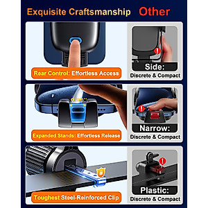 Qifutan Car Phone Holder Mount Phone Mount for Car Windshield Dashboard Air Vent Universal Hands Free Automobile Cell Phone Holder Fit for iPhone Smartphone Carbon Fiber