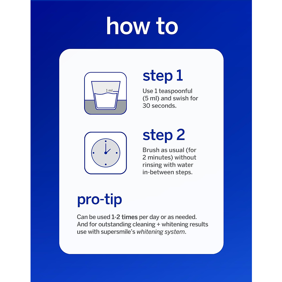 Supersmile Whitening Pre-Rinse - Clinically Formulated Pre-Brush Dental Mouthwash, Cleans and Whitens Teeth in Hard-to-Reach Places - Fresh Breath - Anti-Germicidal - Alcohol-Free (16 Fl Oz)