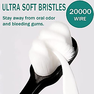 GoldDawn Extra Soft Toothbrush for Sensitive Teeth and Gums，Micro Fur Manual Toothbrush with 20000 Ultra Soft Bristle, Excellent Cleaning Effect， Perfect for Adults & Kids (6 Pack White Bristles)
