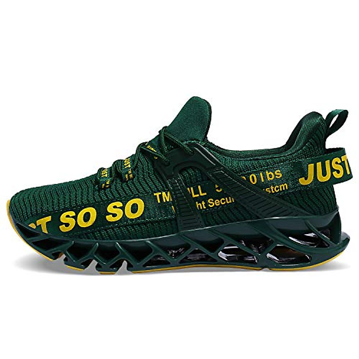 JSLEAP Men Running Shoes Walking Athletic for Men Casual Slip Fashion Sports Outdoor Shoes Dark Green,US 6.5