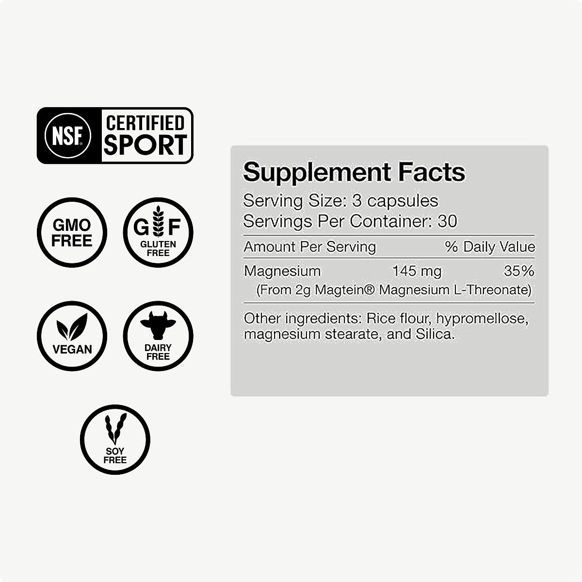 Momentous Magtein Magnesium L-Threonate 145mg - Magnesium Threonate Supplement for Cognitive Function & Rest Support, 30 Servings (Package May Vary)