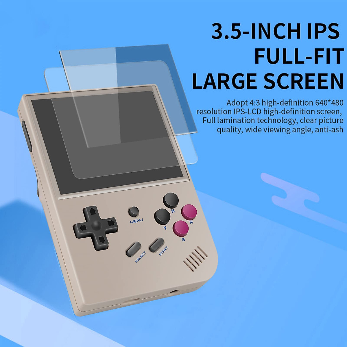 Anbernic RG35XX Handheld Game Console Retro Games Consoles with 3.5 Inch IPS Screen 64G TF Card 5474 Classic Games 2100mAh Battery Support Linux and Garlic Dual Stylem, HDMI and TV Output Gray